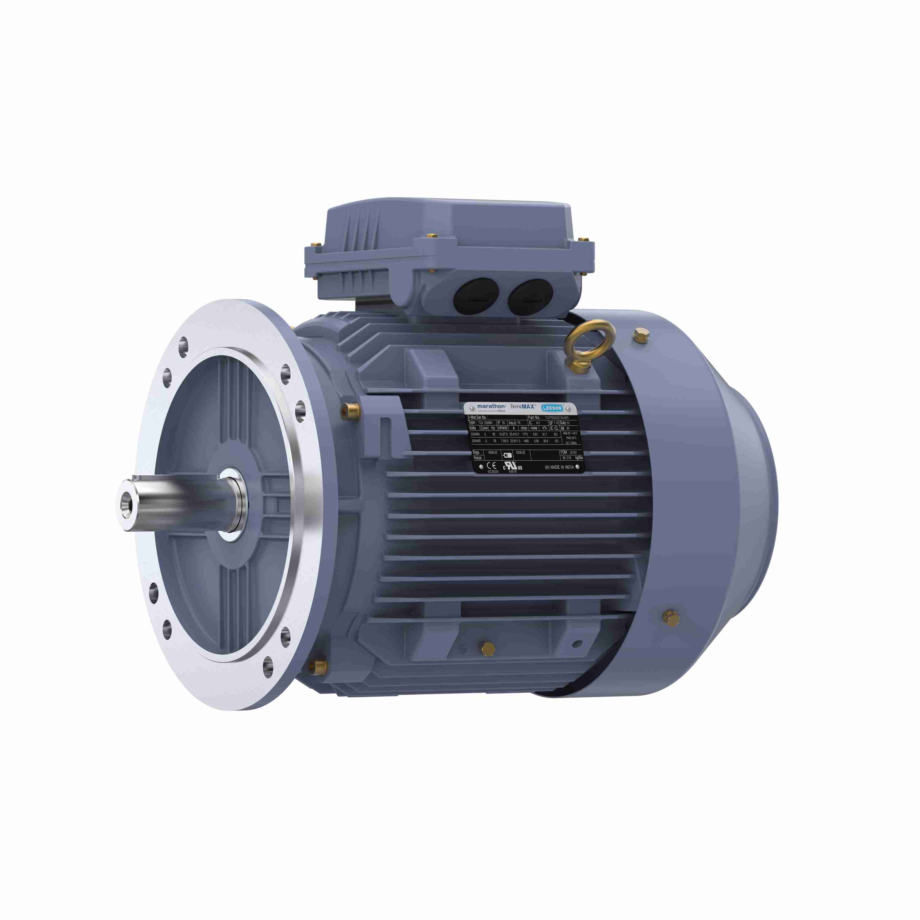 Motor Marathon de hierro fundido, 4 HP, 3 Ph, 60 Hz, 230/460 V, 1200 ...